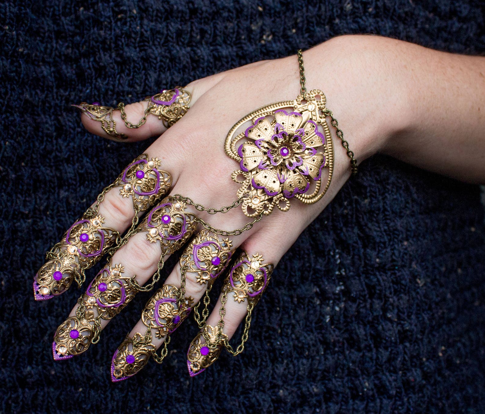 Full Hand Claws Nail Rings Steampunk Jewellery Gothic | Etsy