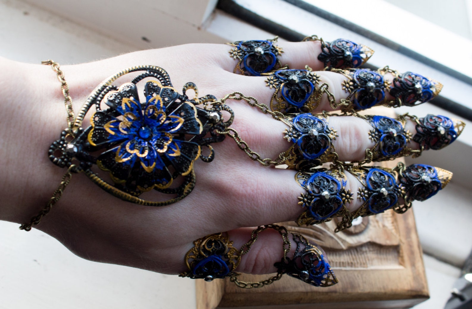 Full Hand Armor Blue Orchid Asian Bride Cosplay Armour - Etsy UK