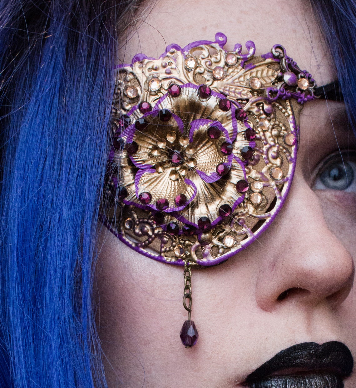 Gothic Lolita Eyepatch Steampunk Mask Halloween Costume | Etsy