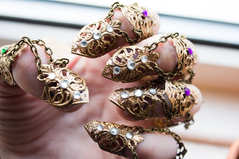 Gold or Silver finger claws full hand claw rings Hand | Etsy