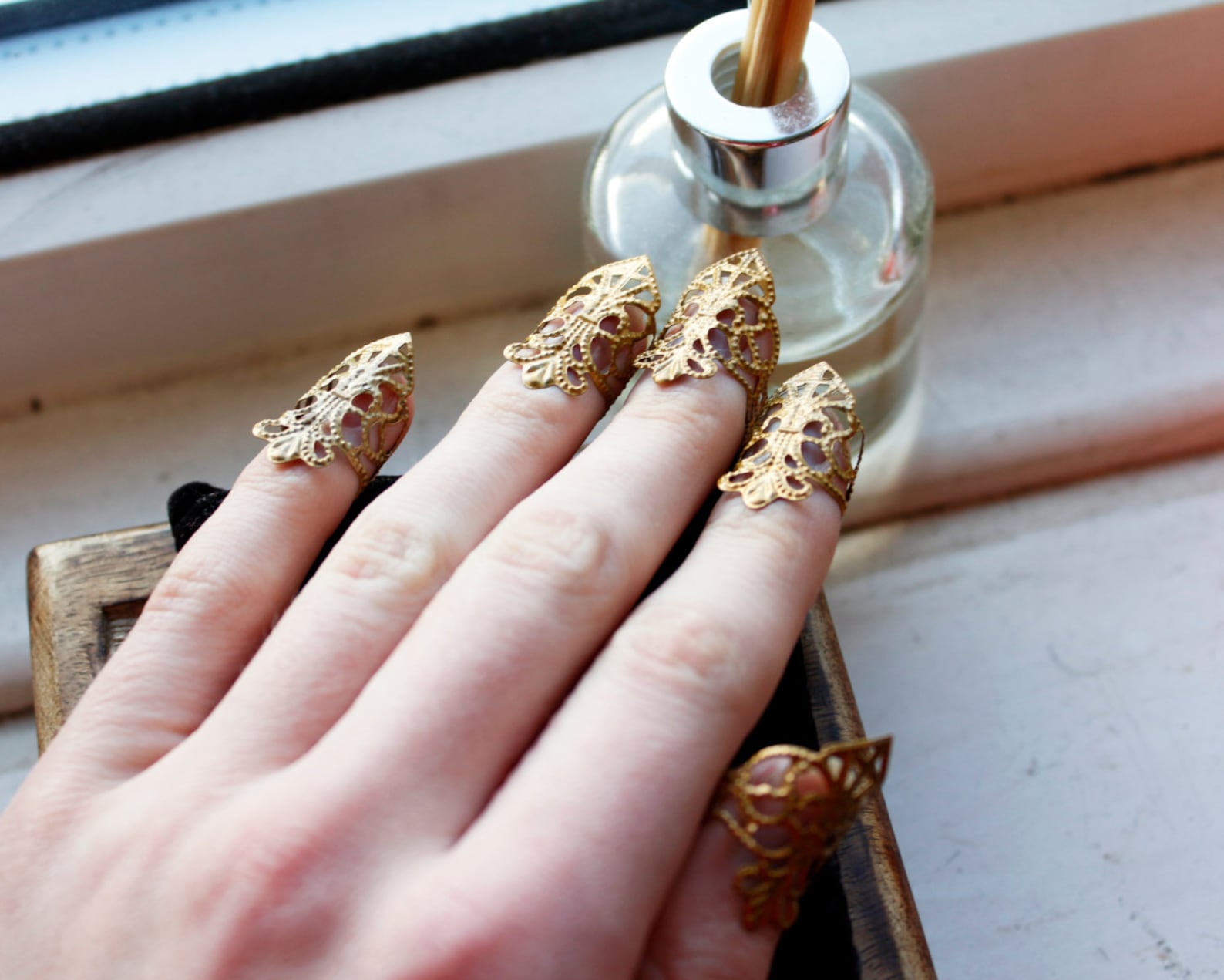 Vampire Armour - Gold Nail Rings - Claws - Victorian - Etsy