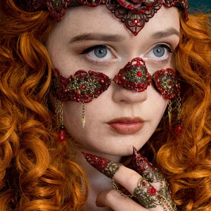 Red Face Jewellery - Fairy Core Nose Jewelry - High Fae Armour - Celtic ...