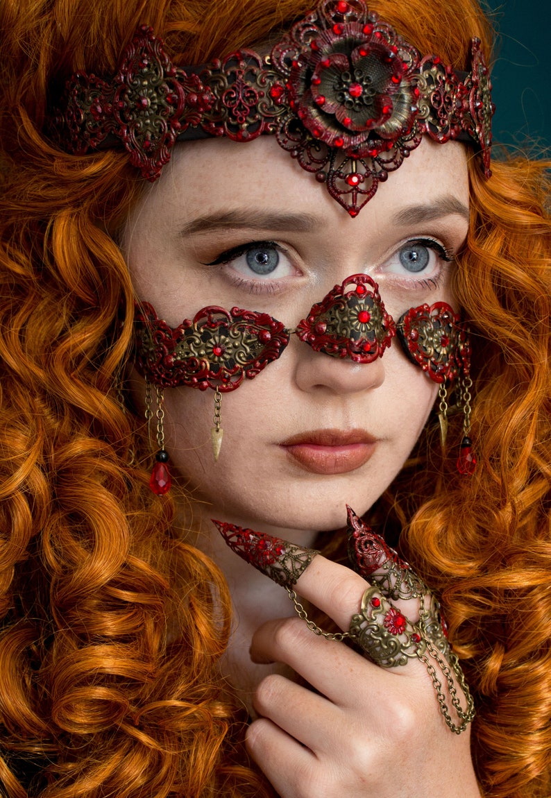 Red Face Jewellery Fairy Core Nose Jewelry High Fae Armour - Etsy