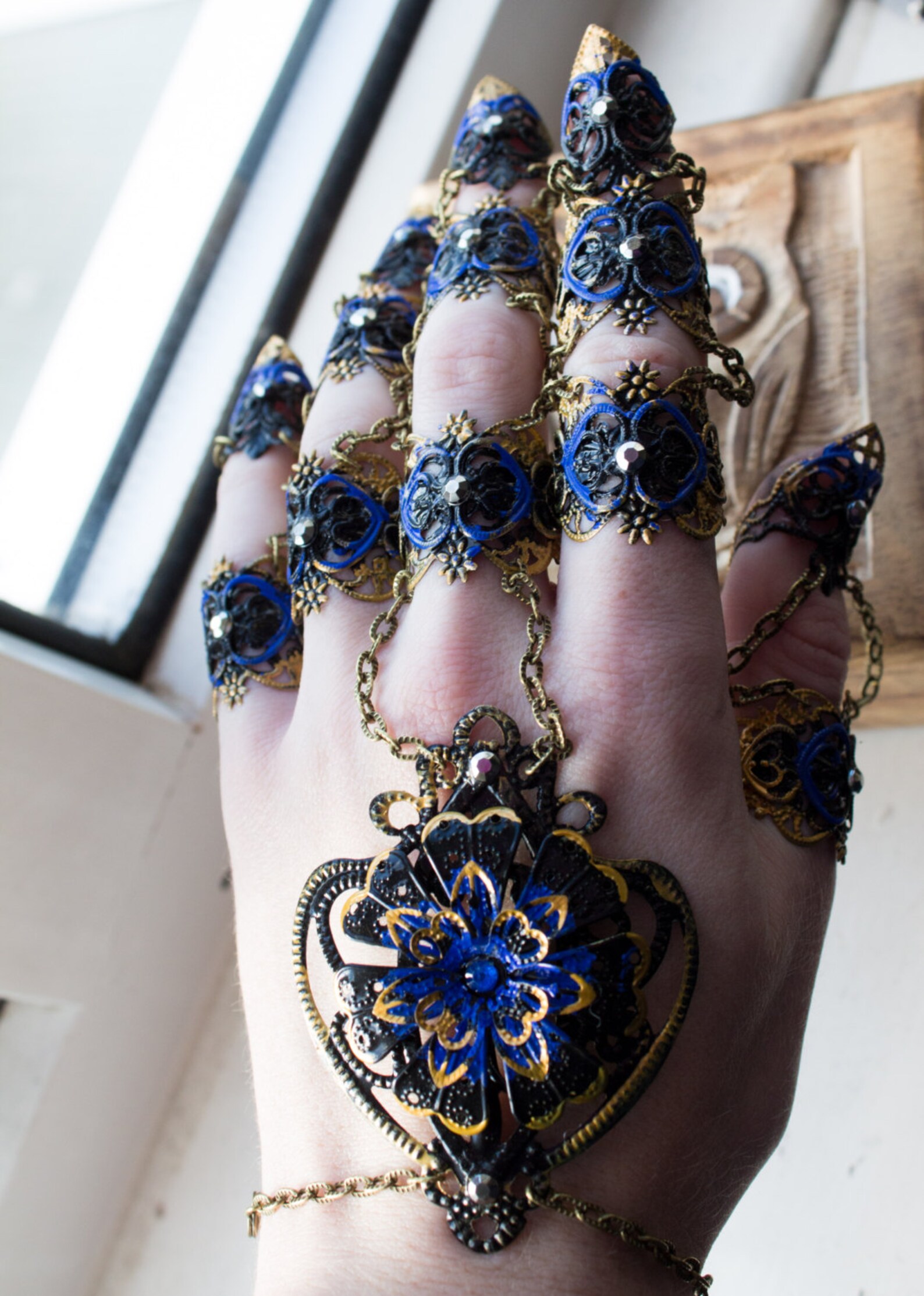 Full Hand Armor Blue Orchid Asian Bride Cosplay Armour - Etsy UK