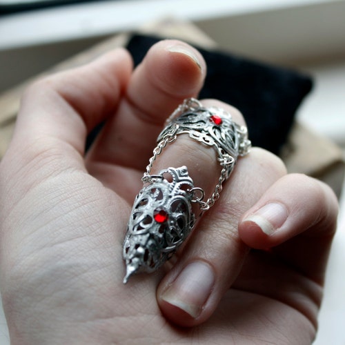 Mythical Armour Ring Midi Claw Ring Adjustable Silver - Etsy