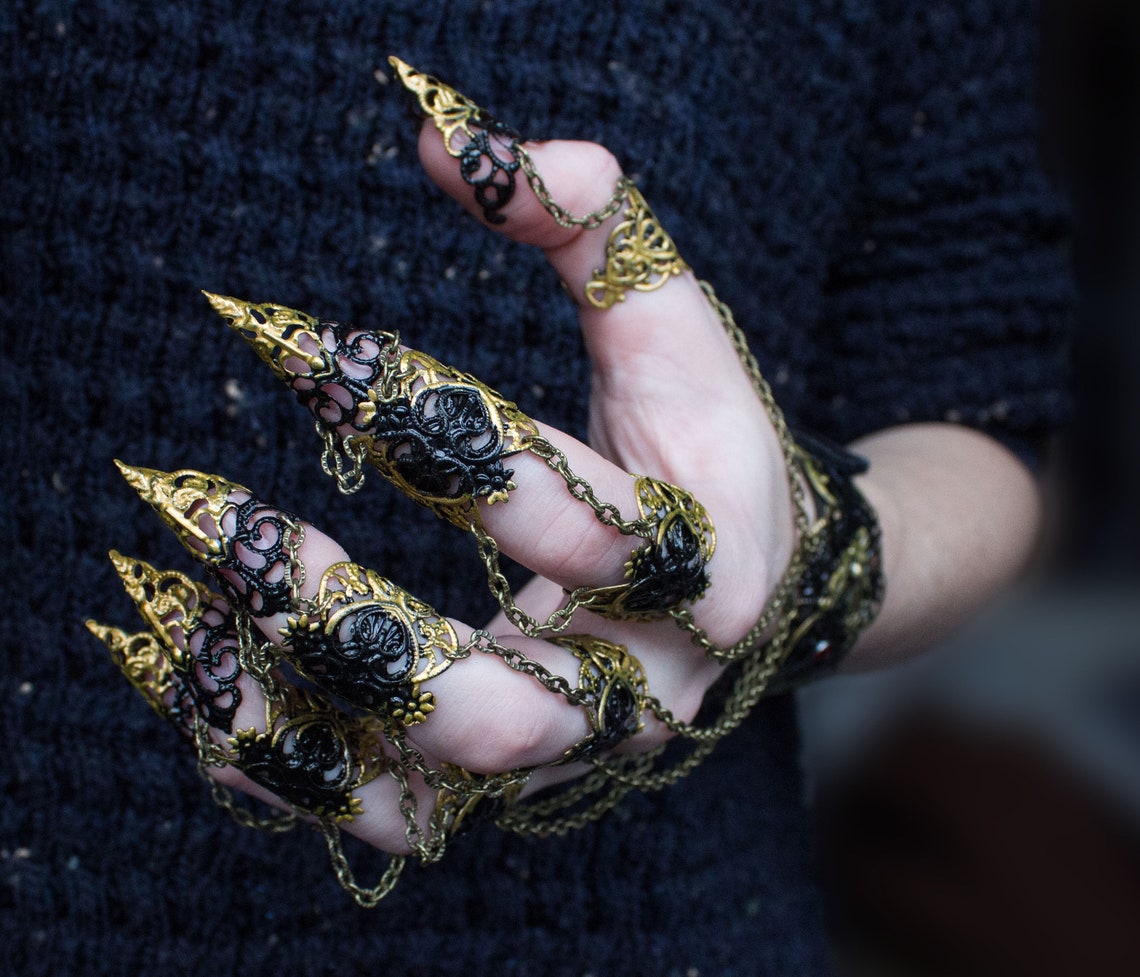 Ebony Armour Claw Rings Full Hand Set BDSM Claws - Etsy UK