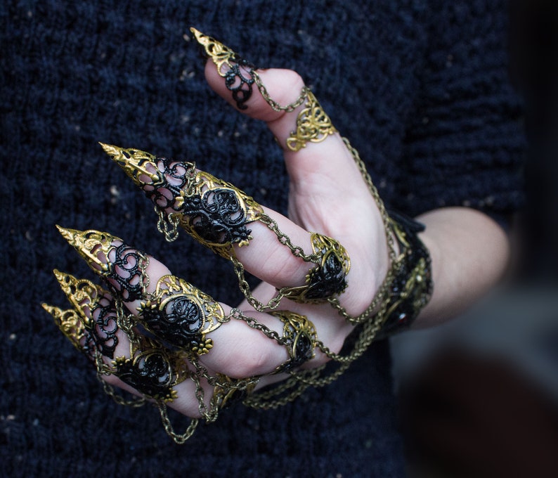 Ebony Armour Claw Rings Full hand set BDSM Claws | Etsy