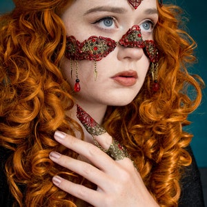 Red Face Jewellery - Fairy Core Nose Jewelry - High Fae Armour - Celtic ...