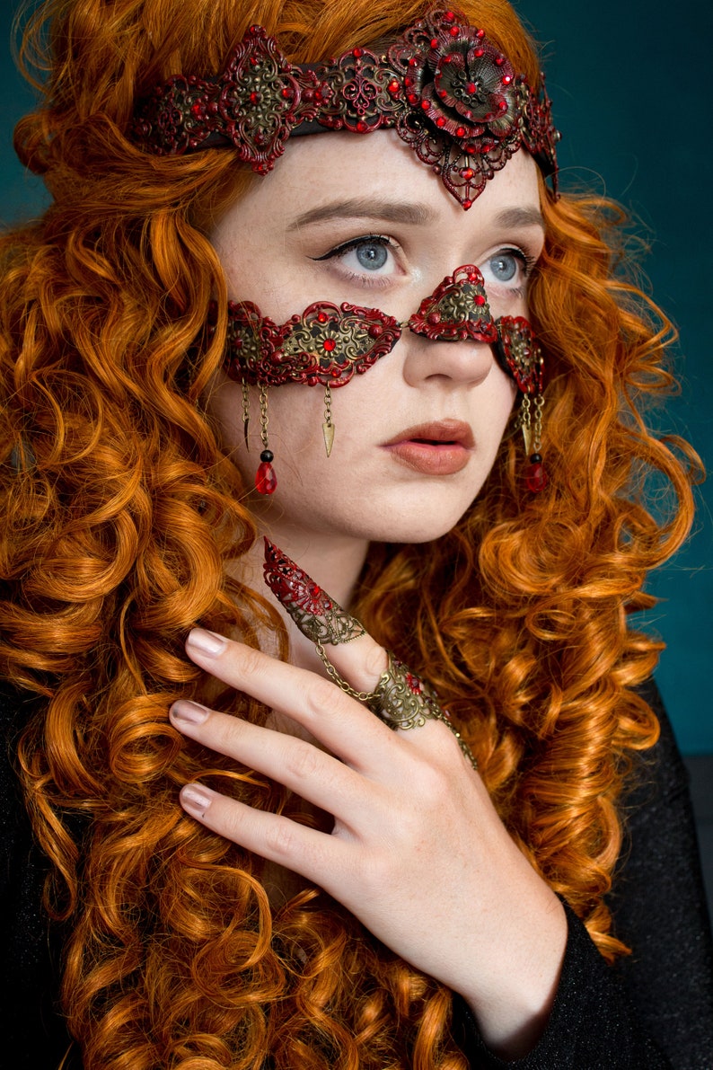 Red Face Jewellery Fairy Core Nose Jewelry High Fae Armour - Etsy