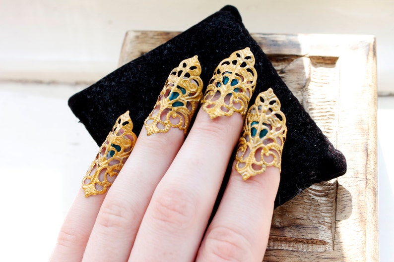 Gold Nail Claws Set of 5 Adjustable Blunt or Sharp - Etsy