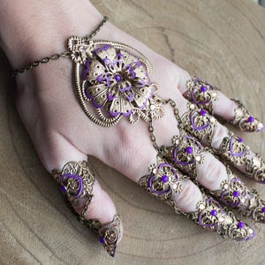Full Hand Claws - Nail Rings - Steampunk Jewellery - Gothic Hand Piece ...