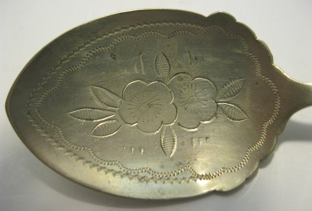 Antique Spoon Engraved Floral Design Grocer Advertising Spoon - Etsy