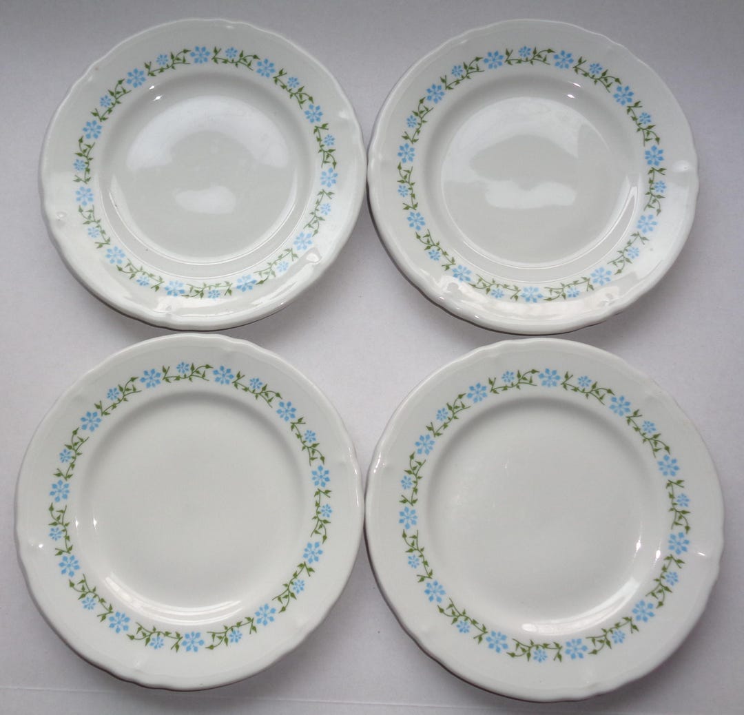 Vintage Shenango China Restaurant Ware Plates Blue Floral Vine 4 - Etsy