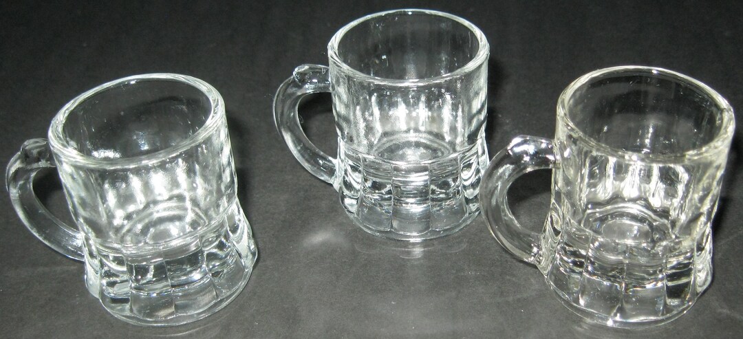 Mid Century Shot Glasses Federal Glass Mini Beer Mug Shot Glasses Set ...