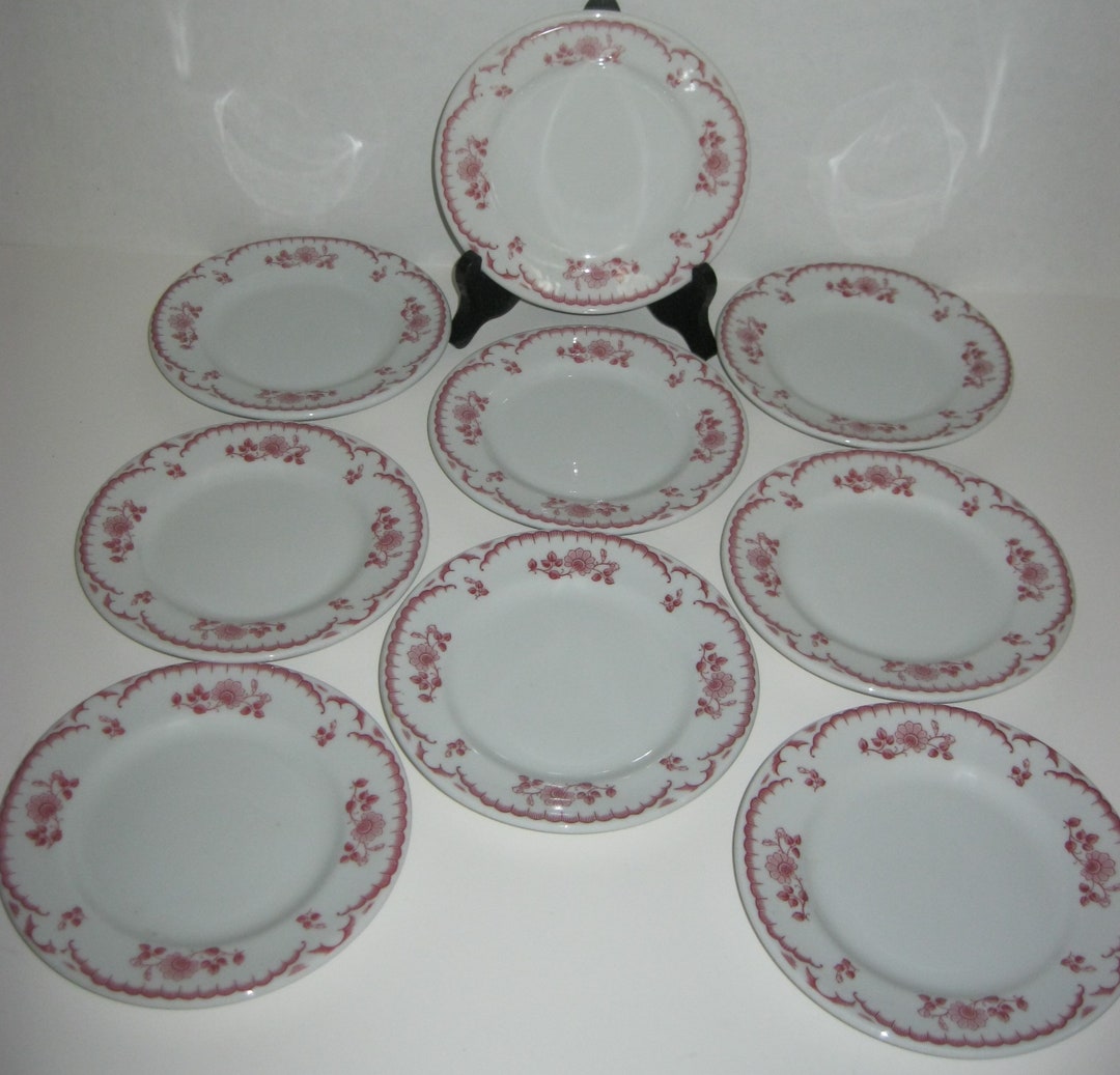 Vintage Shenango China Plates Red Chardon Rose 6 1/4 in 9 - Etsy