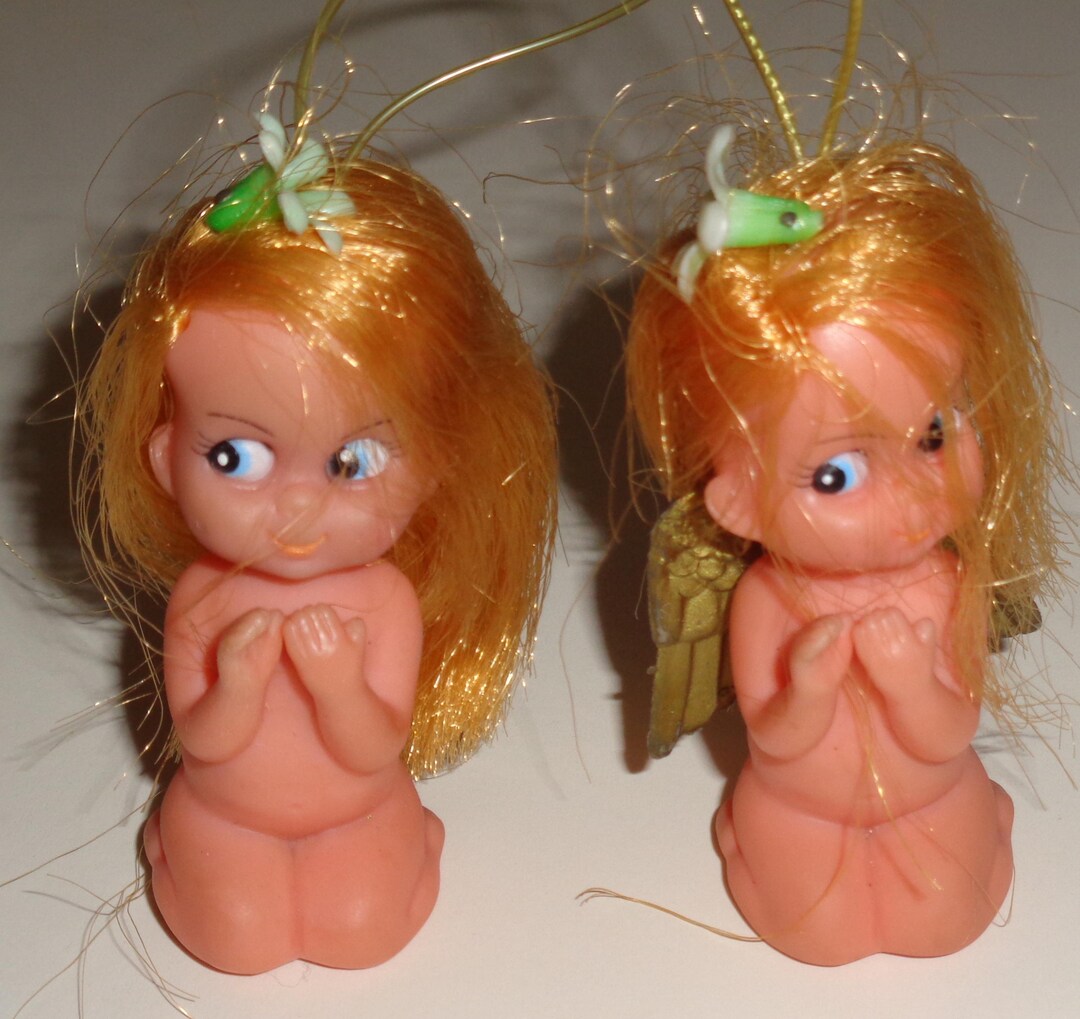 Vintage Angel Maria Takara Doll Rubber Angel Ornament Japan Pair ...