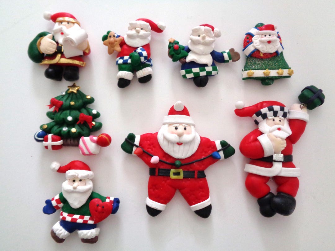 Vintage Christmas Refrigerator Magnets - Santa Claus Magnets - (8) - Etsy