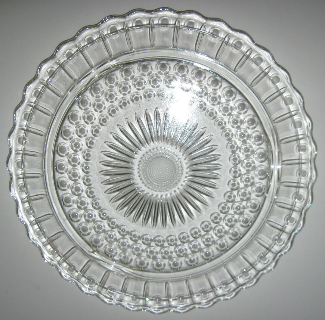 Vintage Glass Cake Plate - Serving Platter - Federal Glass - Etsy