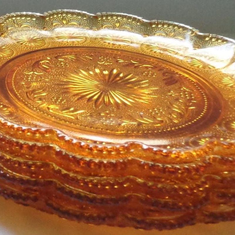 Amber Glass Plates - Etsy