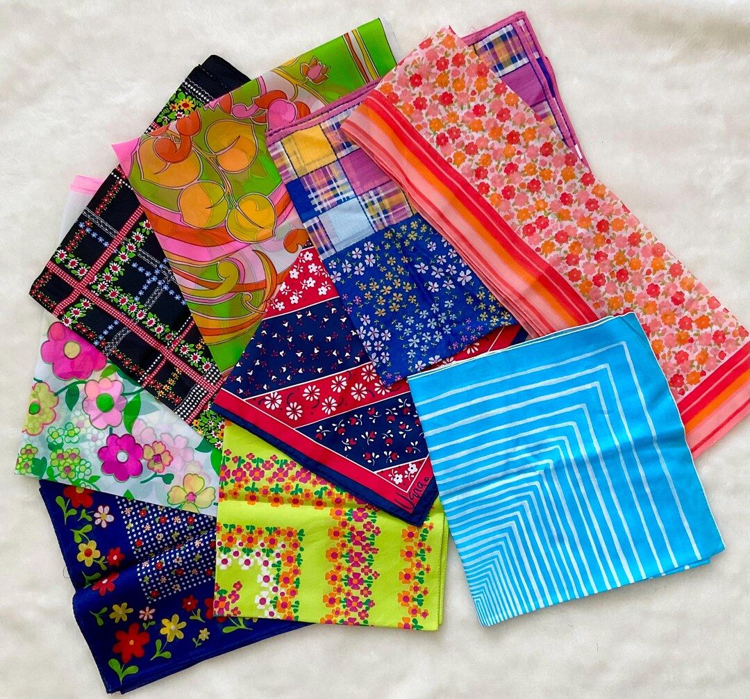 Vintage Scarves, 60s,70s, 9 Various - Etsy