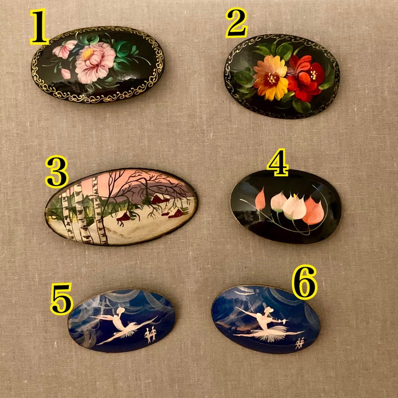 Russian Wooden Brooches - Etsy