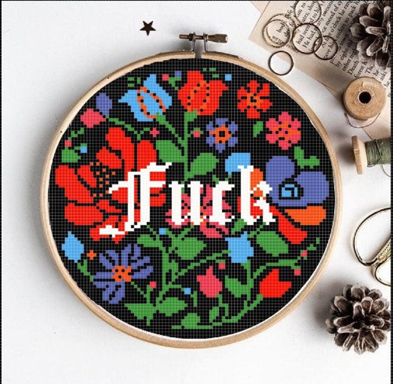 Subversive Cross Stitch Pattern Curse Word Cross Stitch Etsy