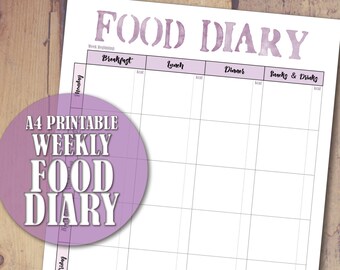 Printable Food Tracking Sheet Healthy Eating Daily Calorie | Etsy