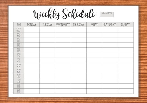 Weekly Schedules