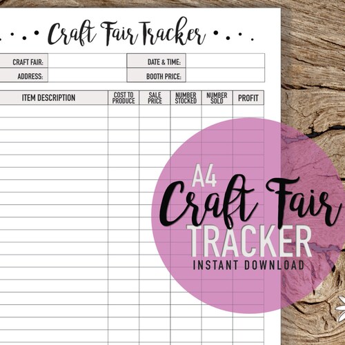 PRINTABLE A4 Craft Fair Tracker Craft Show Log Business - Etsy