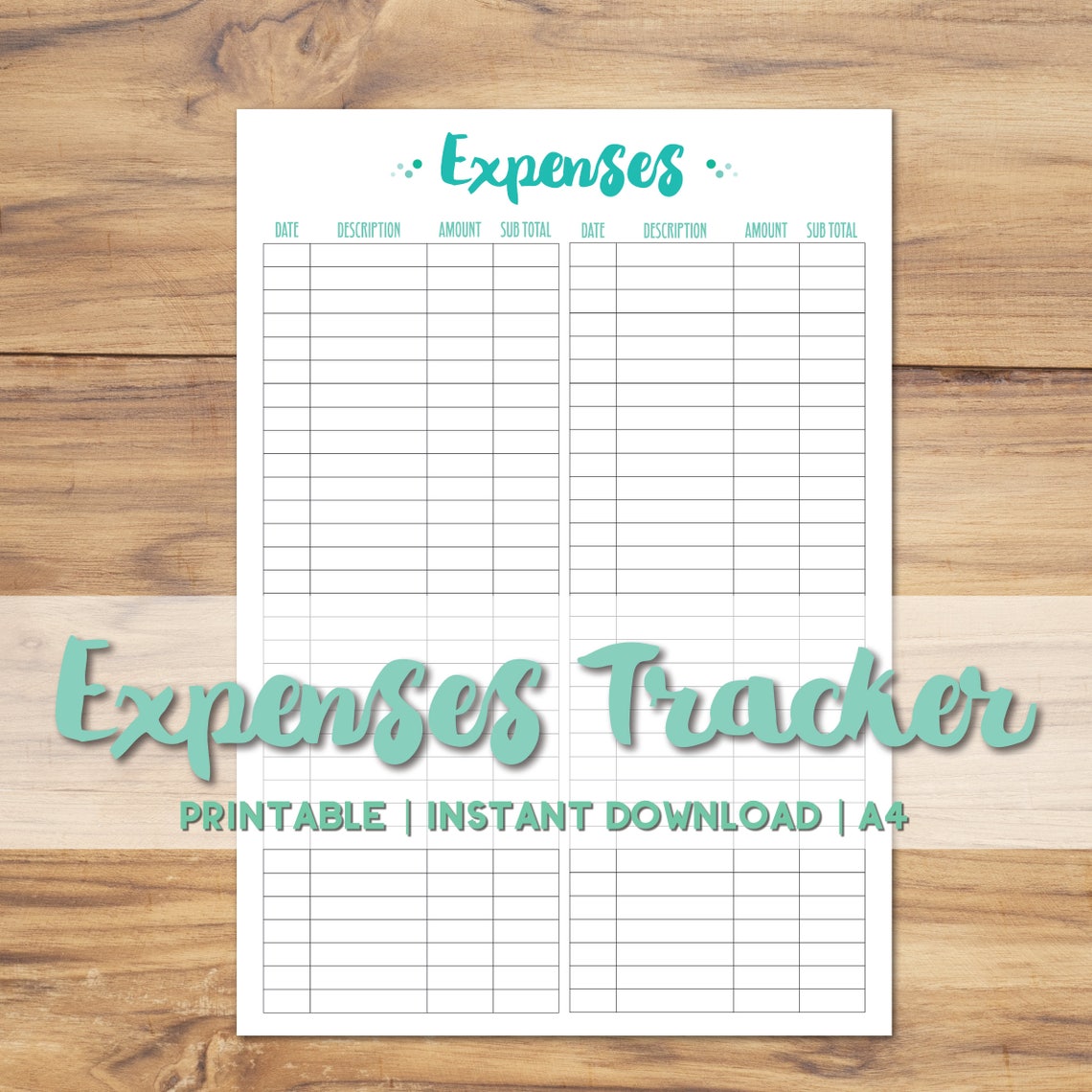 PRINTABLE A4 Expenses Sheet | Expenses Tracker | Cash Tracker ...