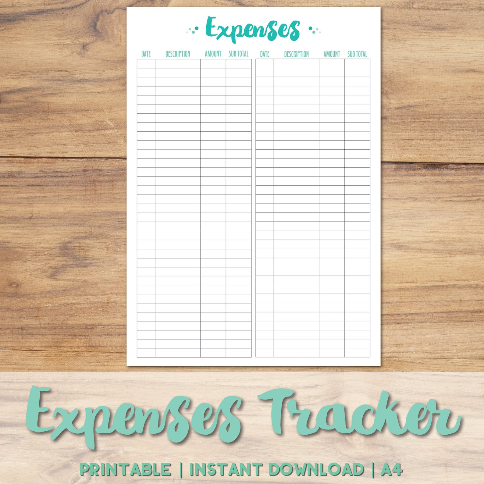 PRINTABLE A4 Expenses Sheet | Expenses Tracker | Cash Tracker ...