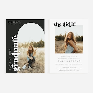 Graduation Party Invitation Template - Graduation Announcement Set ...