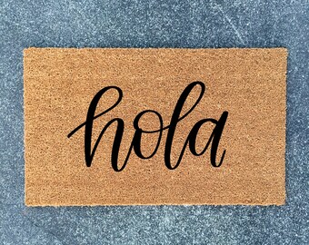 Hola Welcome Mat - Etsy