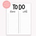 Printable to Do List - Home and Work to Do List - Digital Download ...