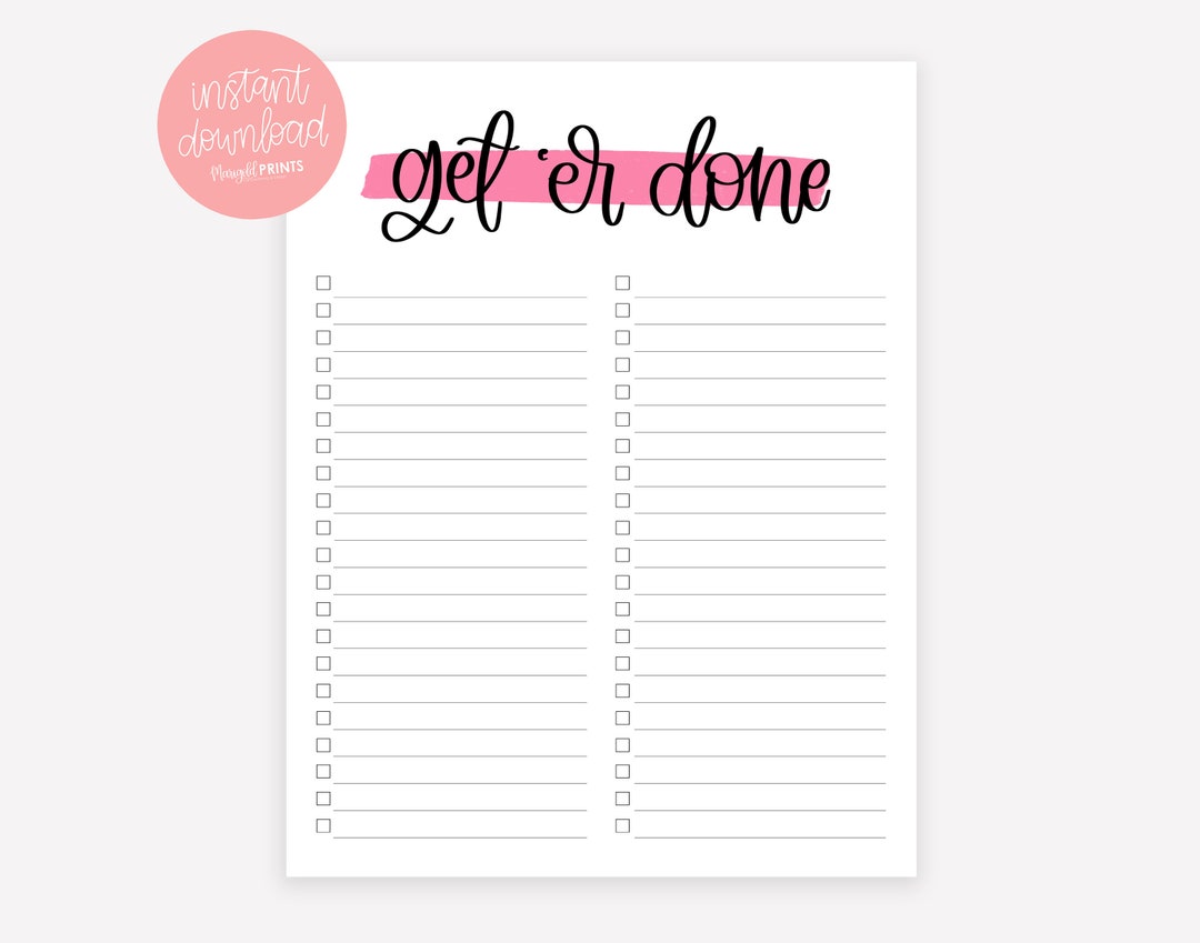Get It Done Printable to Do List - Digital Download - Printable List ... Get It Done Printable to Do List - Digital Download - Printable List ...