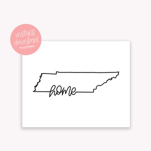 Tennessee State Home Print - Digital Download Print - State Print ...
