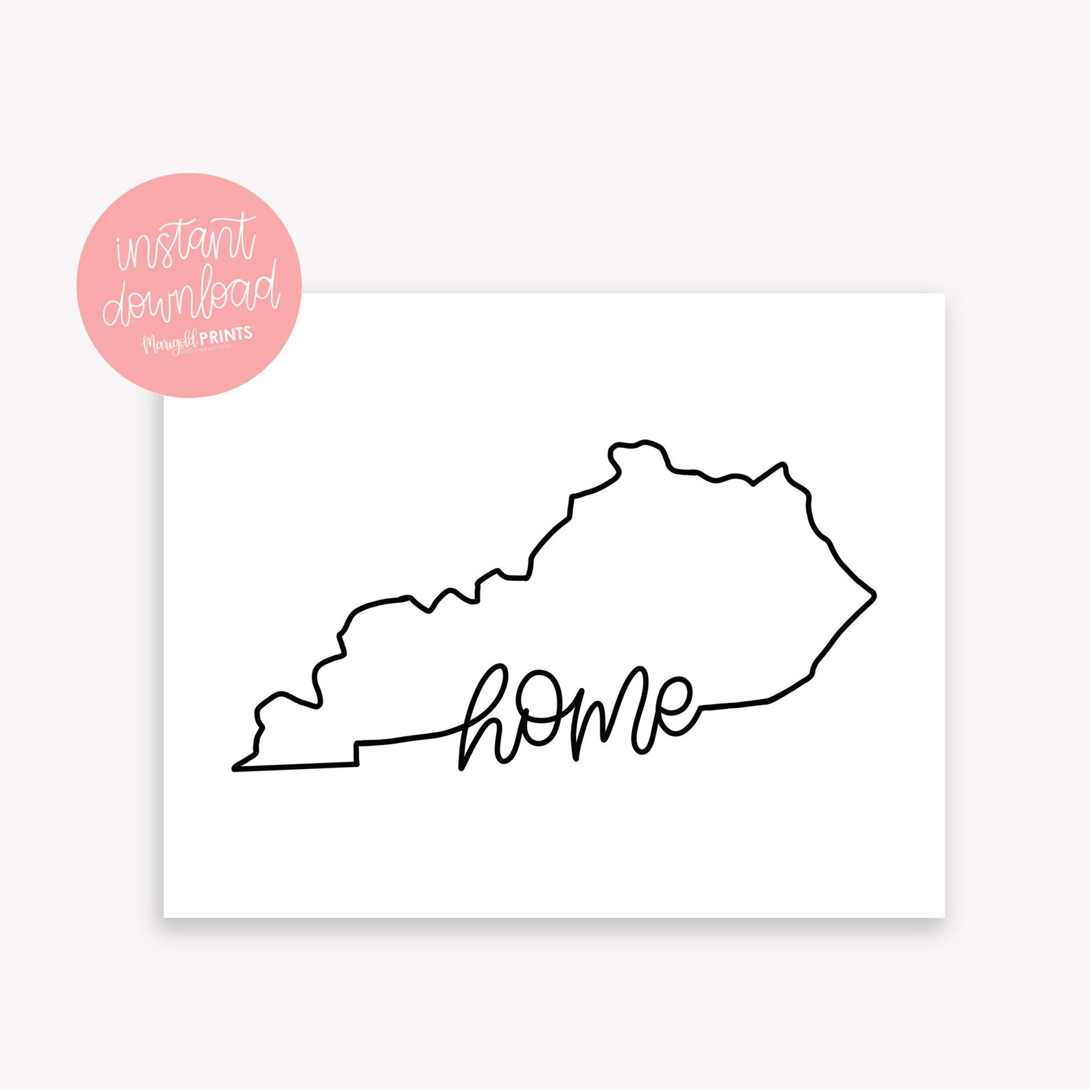 Kentucky State Home Print - Digital Download Print - State Print - Home ...