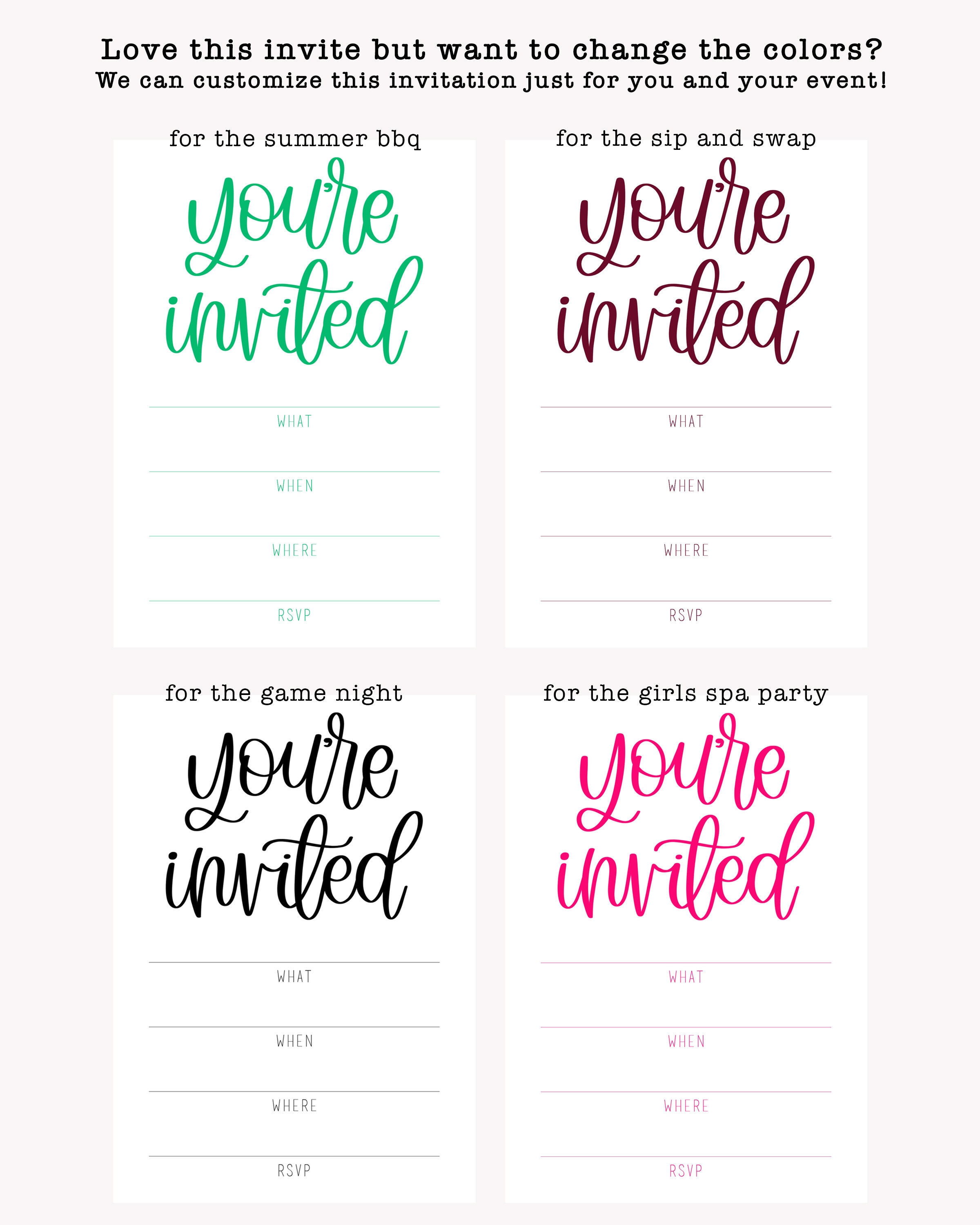 You're Invited Printable Invitations Fill in the Blank - Etsy