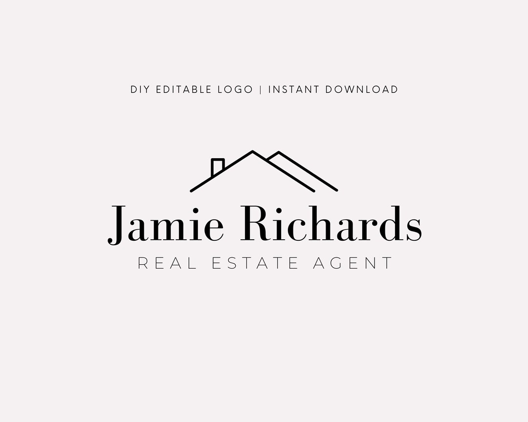 Editable Real Estate Logo - Real Estate Agent Logo Template - Editable ...