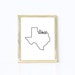 Texas State Home Print Digital Download Print State Print - Etsy
