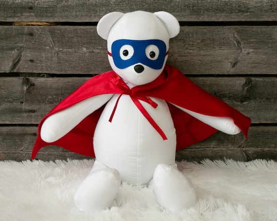 Superhero Teddy Bear Autograph Bear Signature Stuffed | Etsy