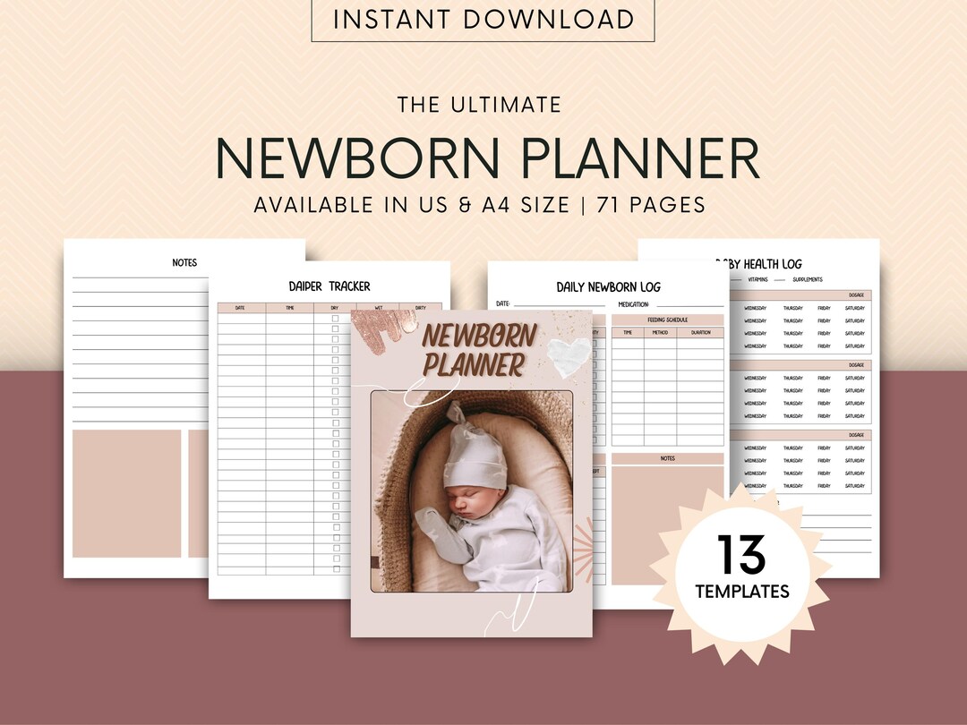 Newborn Planner Printable | Baby Tracker Log Book | Daily Infant ...