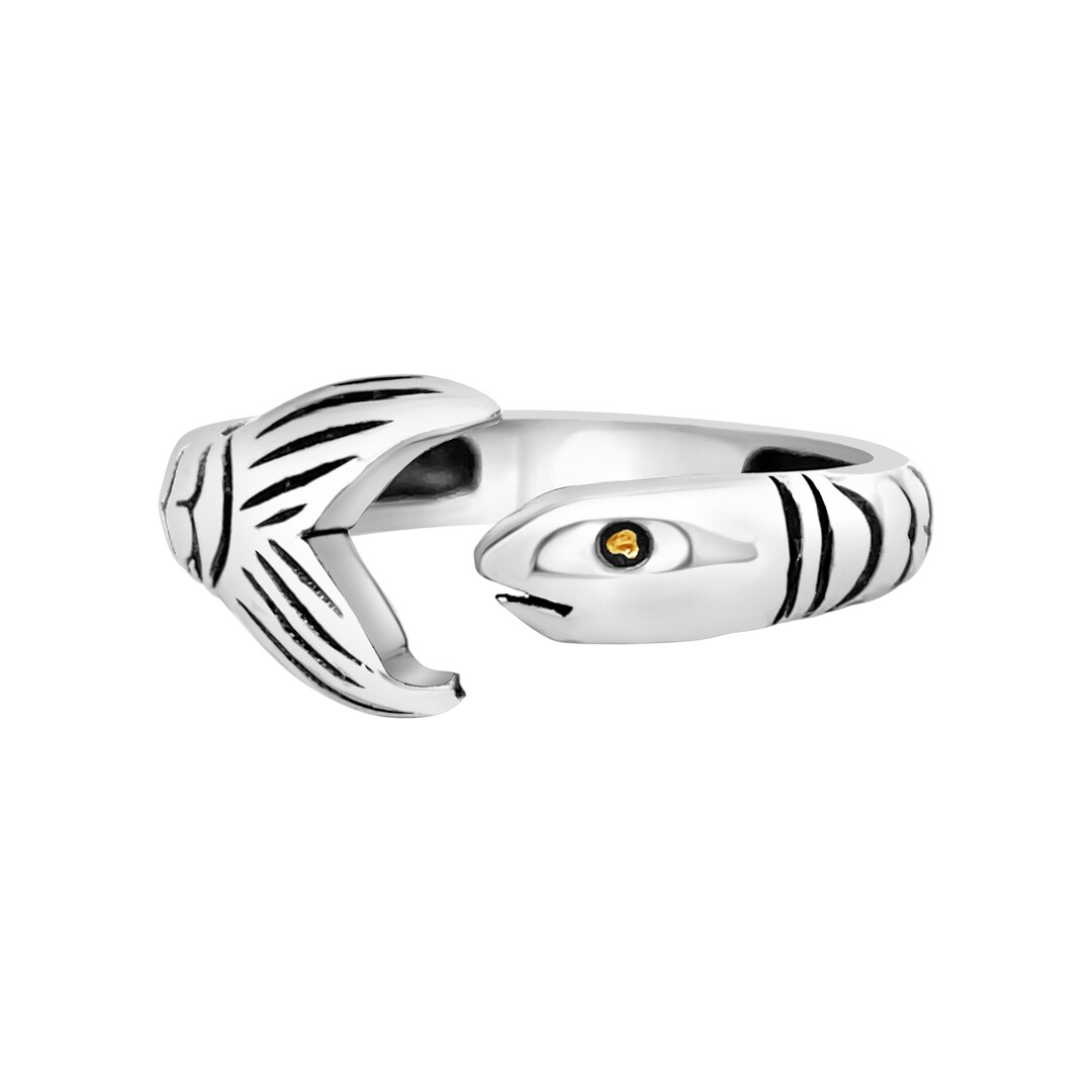 Cape Cod Fish Ring. Solid .925 Silver and Gold Filled Eye. Free ...