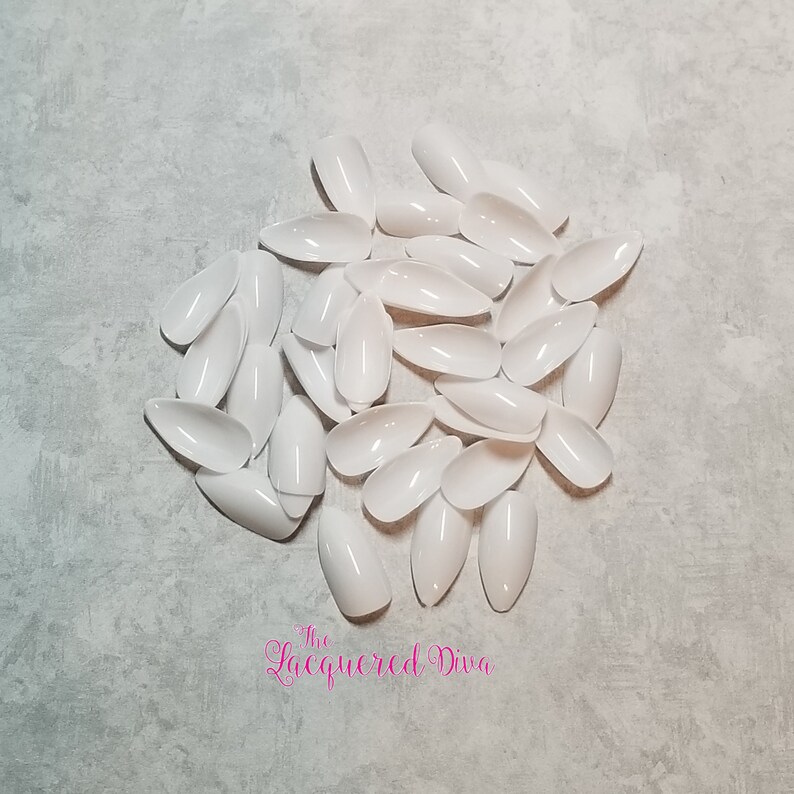 Short stiletto full cover nail tips 100 count | Etsy