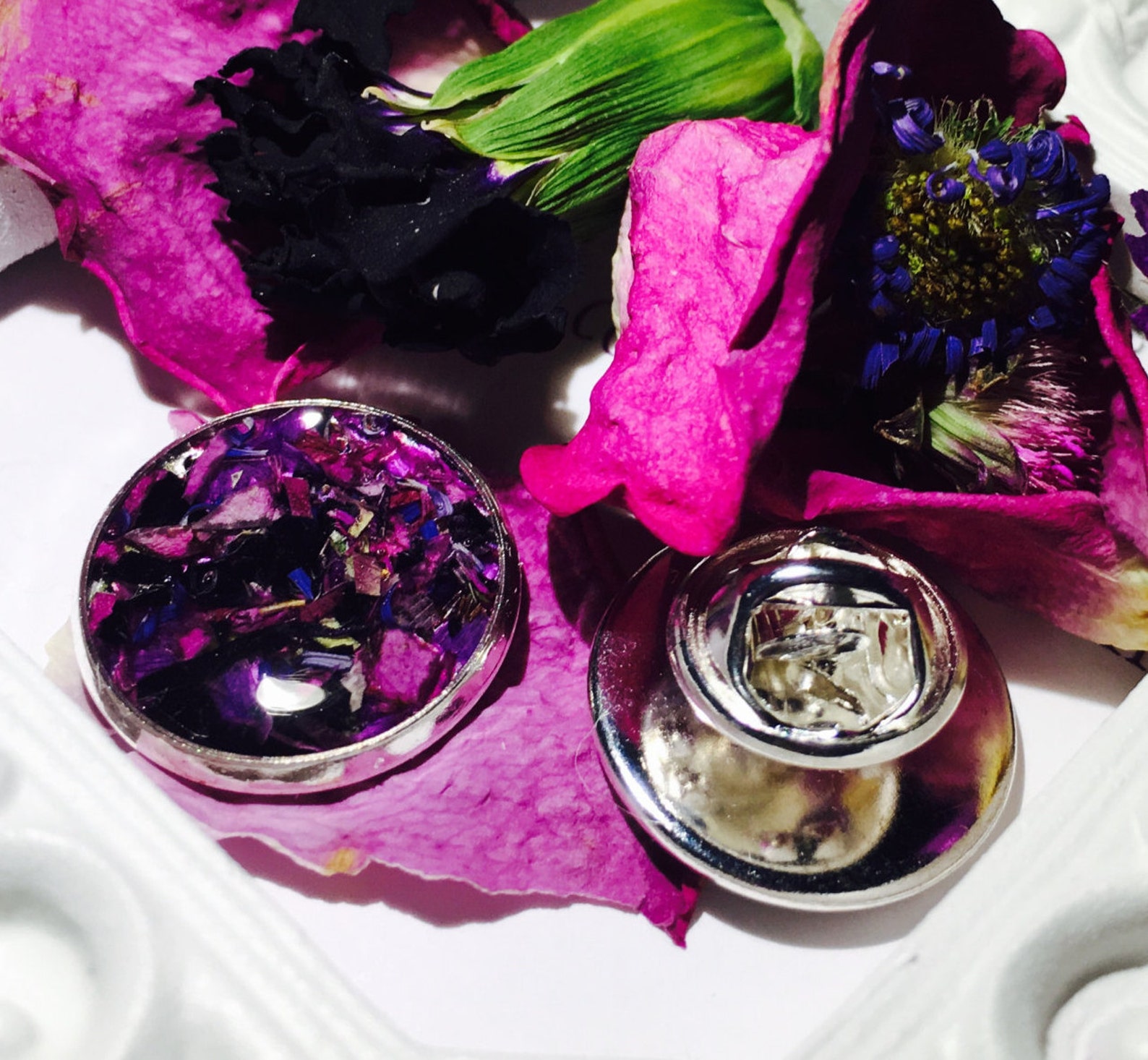 Tie Tack, Tie Pin, Memorial, Dried Flower, Lapel Pin, From Funeral ...