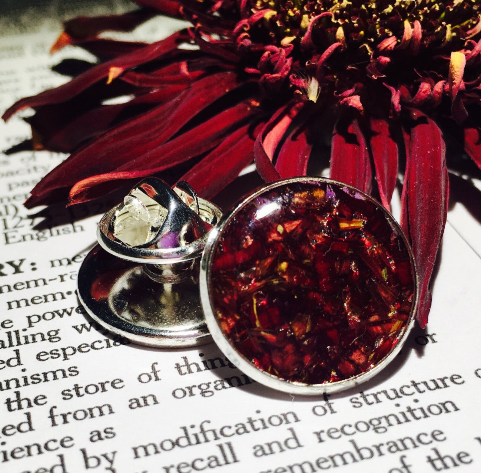 Tie Tack, Tie Pin, Memorial, Dried Flower, Lapel Pin, From Funeral ...