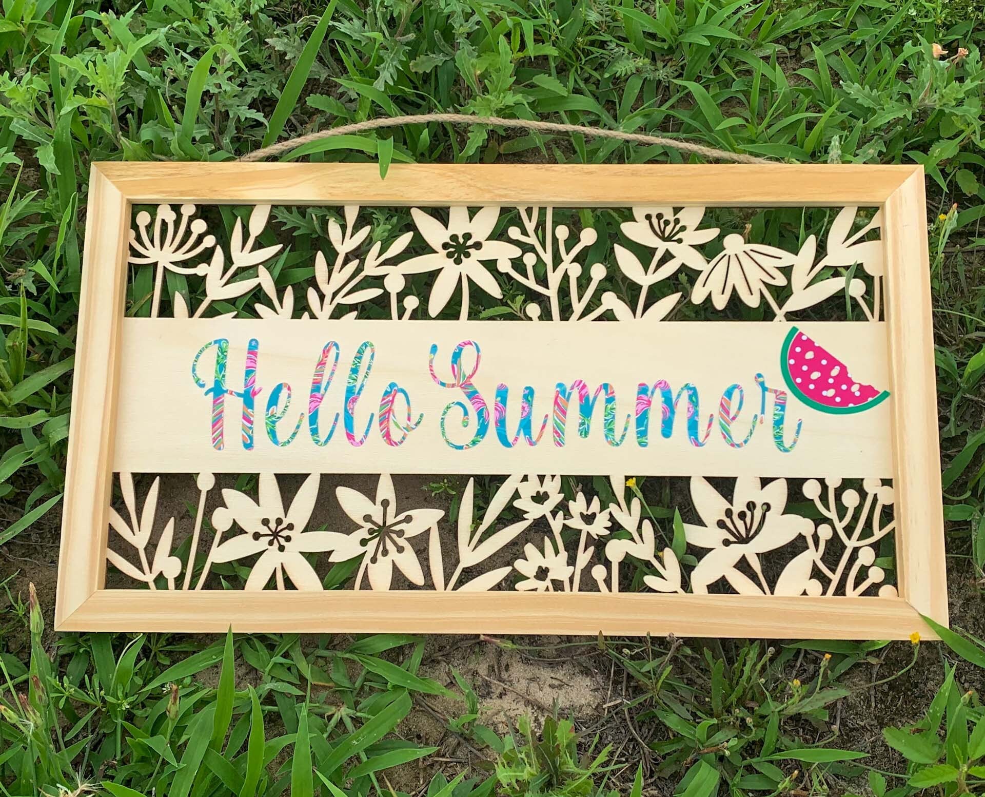 Wooden Hello Summer Sign/cute Summer Sign/hello Summer Sign/patio Sign ...