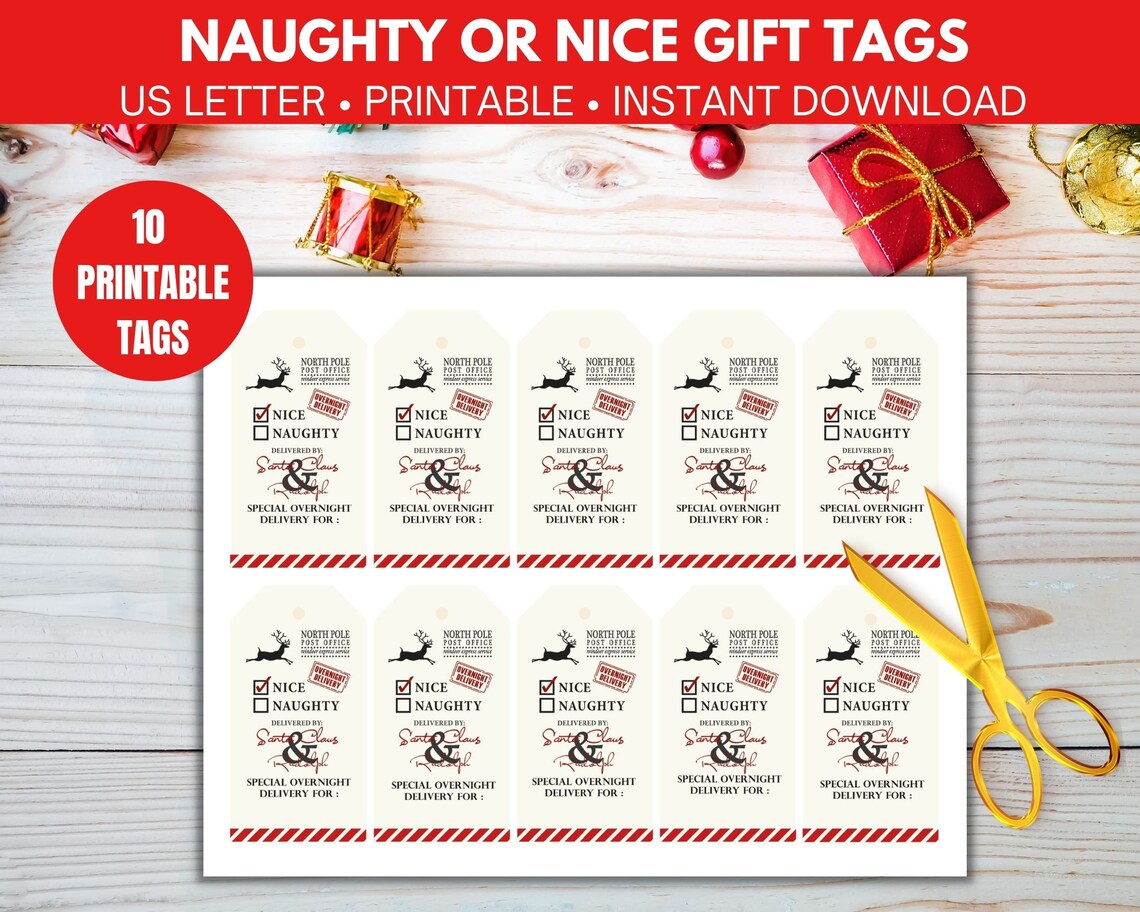 Christmas Tags, North Pole Gift Tags, Holiday Tags, Christmas Printable ...