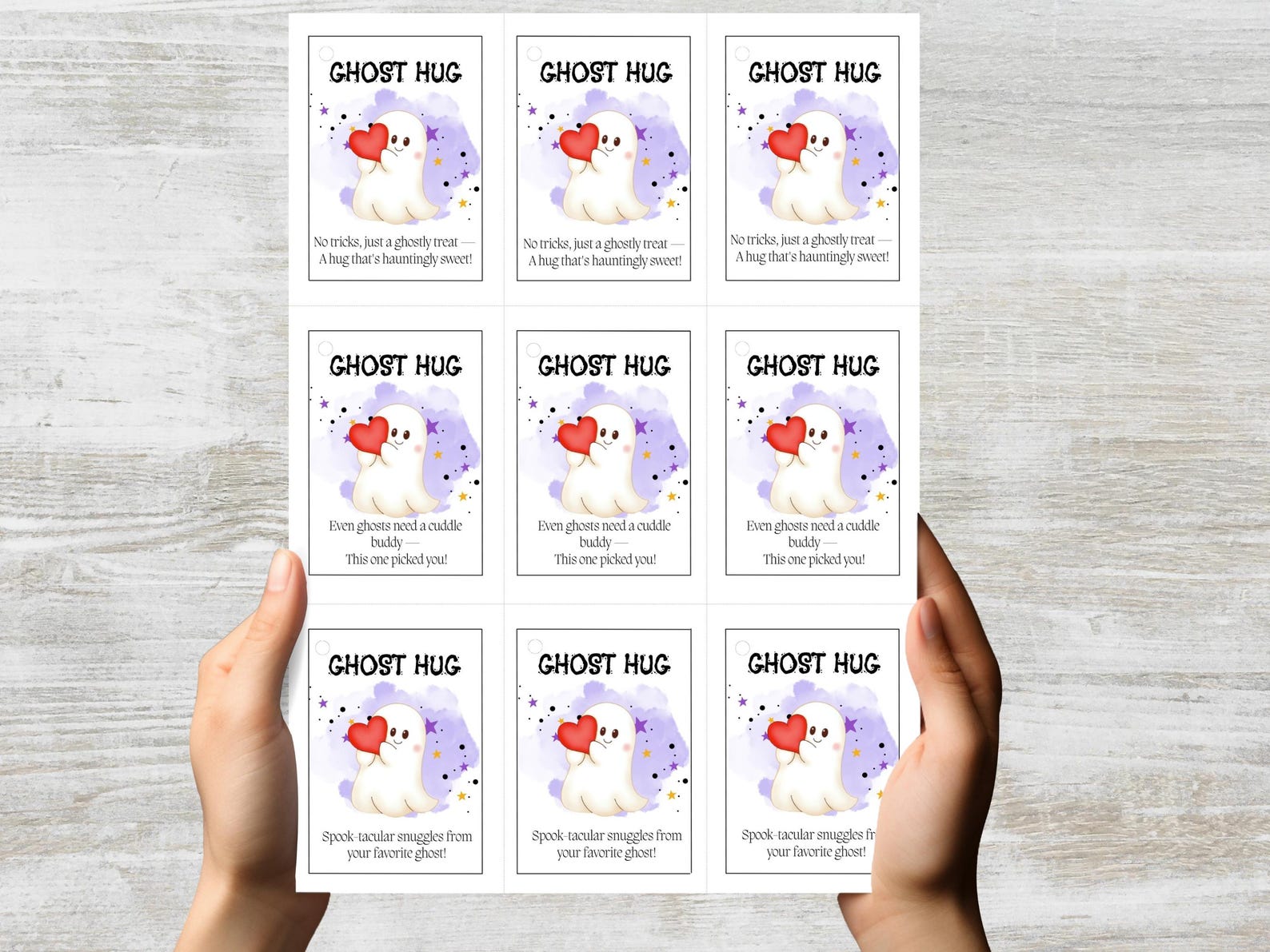 Emotional Support Ghost Hug Printable PDF Tags, Cute Ghost Amigurumi ...
