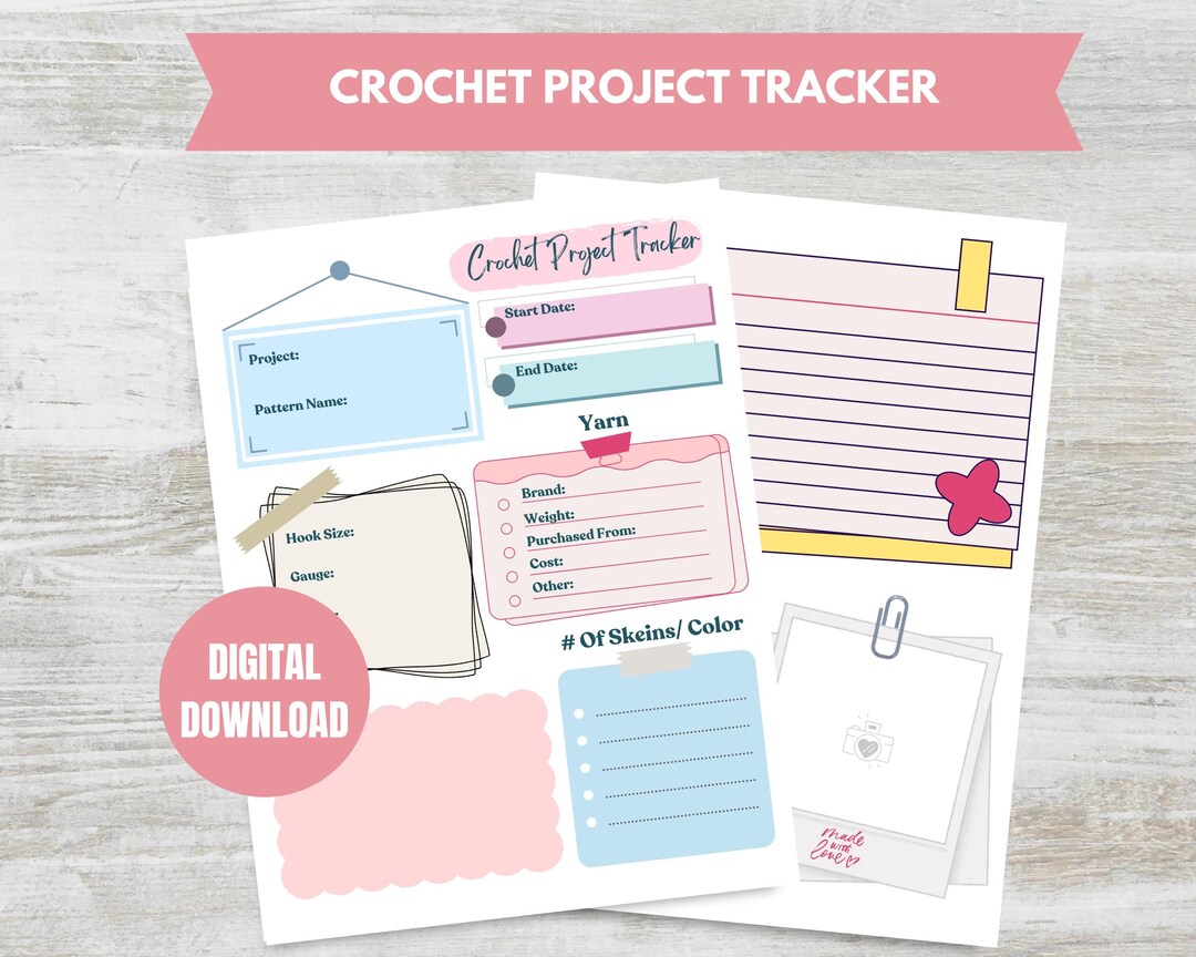 Crochet Project Tracker, PDF Printable Tracker,crochet Journal ...